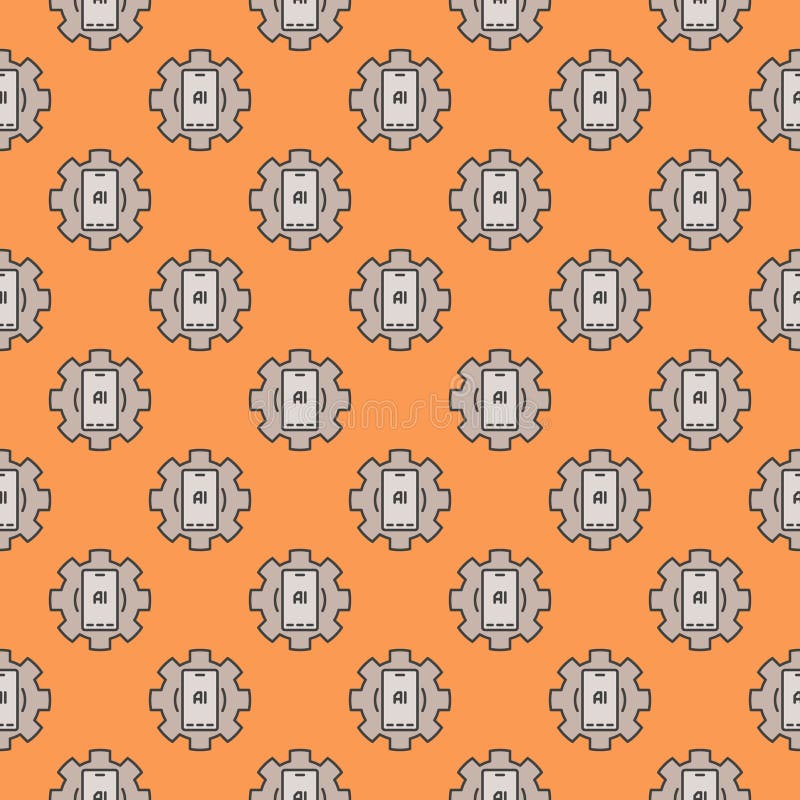 AI Smartphone Inside Cog Wheel Vector AI Mobile Technology Colored ...