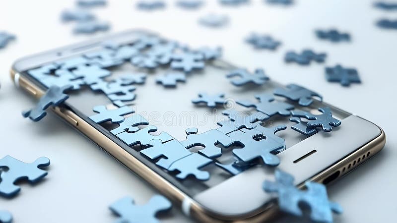 AI Smartphone Puzzle stock footage. Video of concept - 388398776
