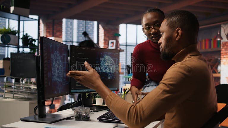 AI Software Development Agency Staff Members Collaborating Stock Image ...