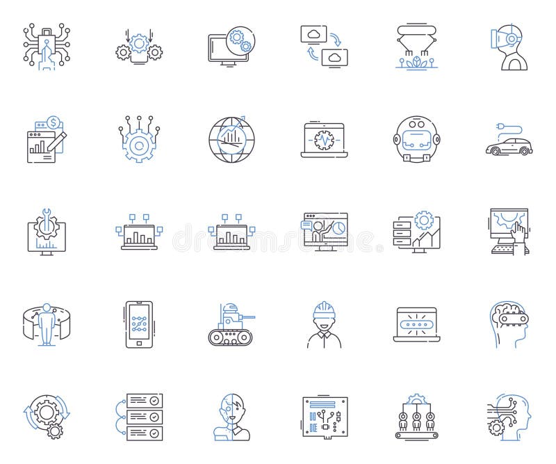 AI Software Line Icons Collection. Intelligent, Innovative, Cognitive ...