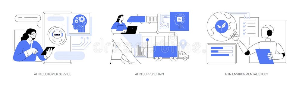 AI Solutions for Efficiency Abstract Concept Vector Illustrations. Stock Illustration ...