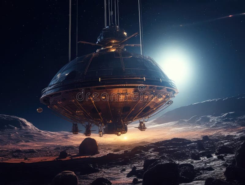 AI Space Probe on Distant Planet Stock Illustration - Illustration of ...