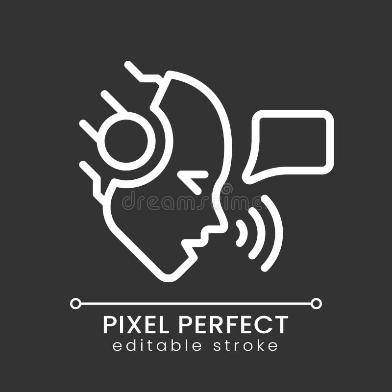 AI Speaks Pixel Perfect White Linear Icon for Dark Theme Stock Vector ...