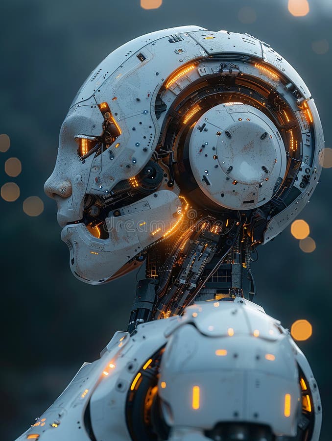 AI Specialist Programming Robotics Automation System the Glow of Algorithms Blurs with Robotics ...