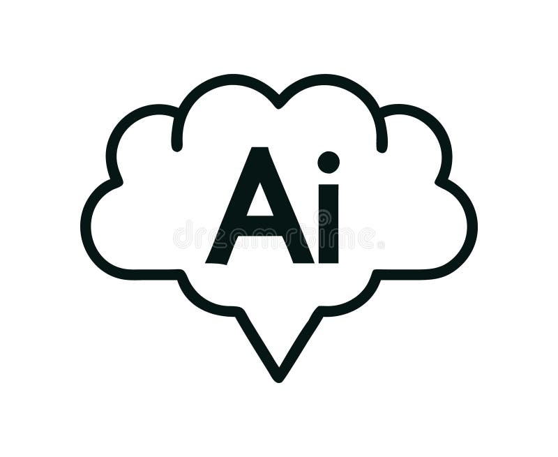Ai speech bubble icon stock illustration. Illustration of modern ...