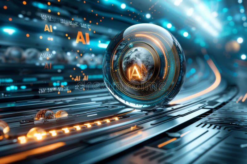 AI Sphere on a Motherboard, Symbolizing the Fusion of Artificial ...