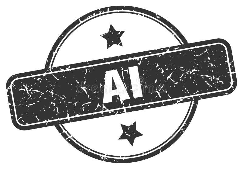 Ai Stamp. Ai Round Grunge Sign Stock Vector - Illustration of black ...