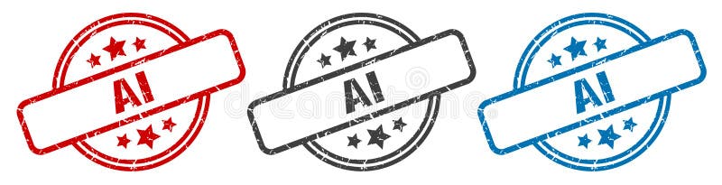 Ai Stamp. Ai Round Isolated Sign Stock Vector - Illustration of sign ...