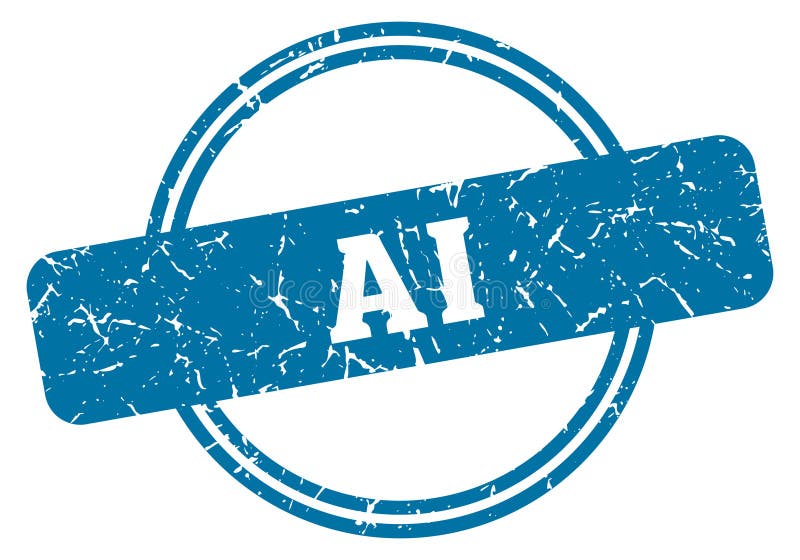 Ai stamp stock vector. Illustration of rubber, artificial - 347663080