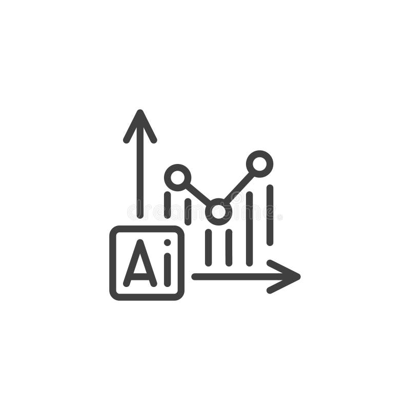 AI statistics line icon stock illustration. Illustration of logo ...