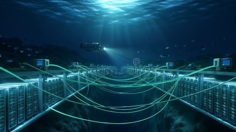 AI Submarine Data Center Below Stock Video - Video of cable, research ...