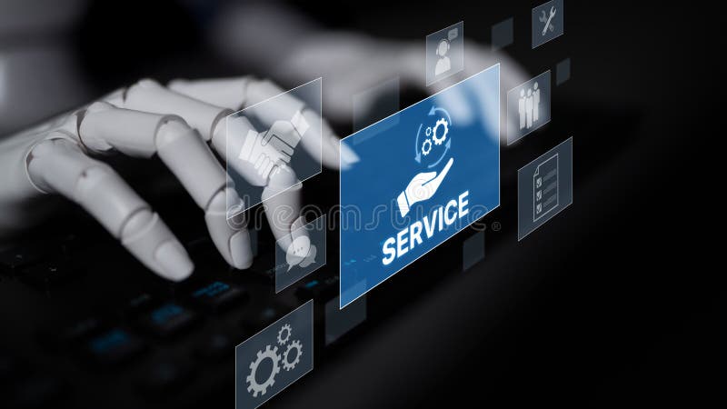 AI Support System for Business Service Latch Stock Illustration ...