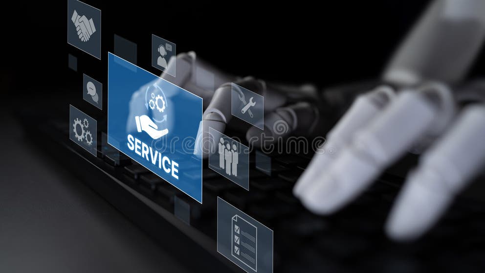 AI Support System for Business Service Latch Stock Illustration ...