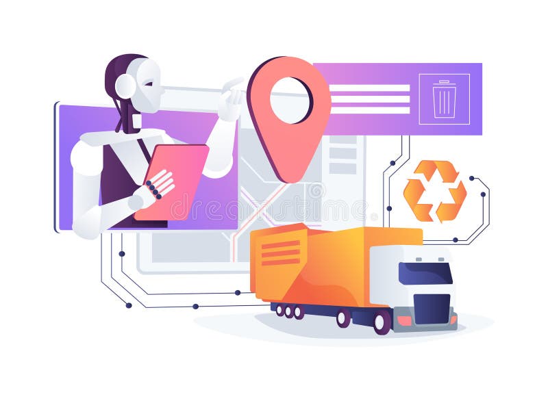 AI-Supported Waste Management Abstract Concept Vector Illustration ...