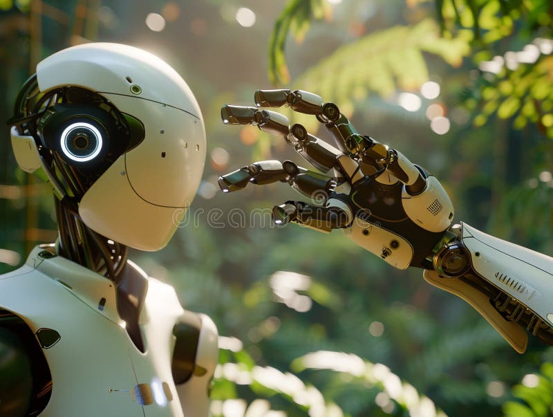 AI Supporting Human in Crafting Interactive VR Tools Stock Illustration ...