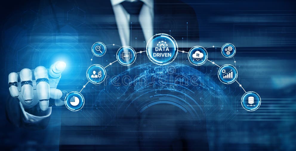 AI Supports Data-Driven Business Intelligence and Cloud Strategy Spline Stock Illustration ...