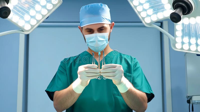 AI Surgeon Preps for Operation Stock Footage - Video of surgeon ...