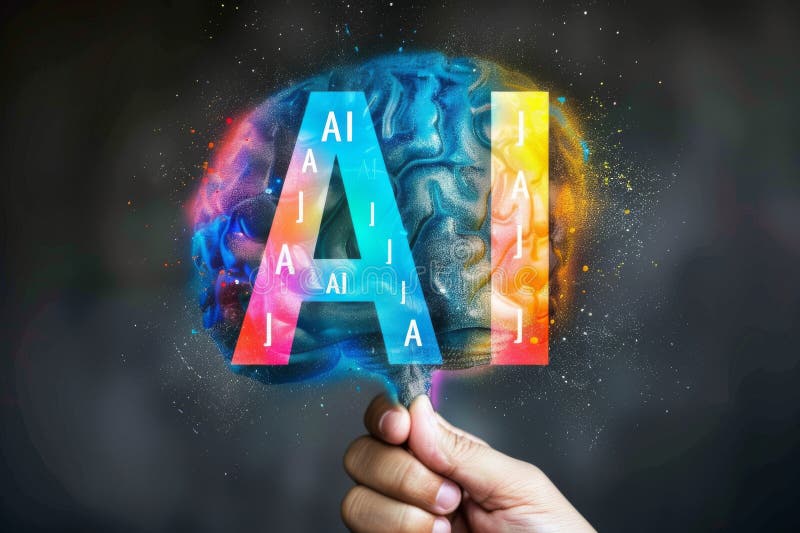 AI Symbol in a Colorful Explosion, Representing the Dynamic Nature of ...