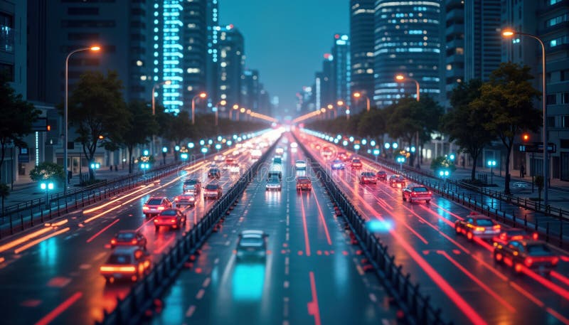 AI System Analyzes Traffic Patterns in Futuristic Urban Environment at ...