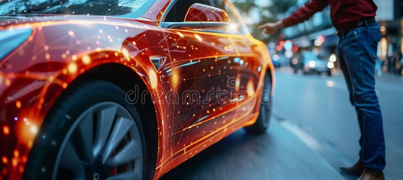Ai System Helps Engineer Design Electric Car Hologram, Smart Ev Vehicle ...