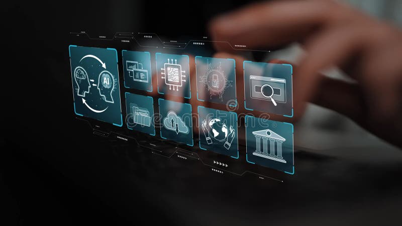 AI System Integration with Digital Intelligence Platform Marrow Stock Video - Video of internet ...