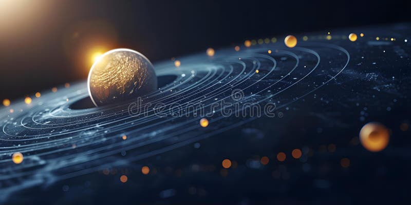 AI System Managing a Planetary System for Order and Efficiency. Concept Planetary Management, AI ...