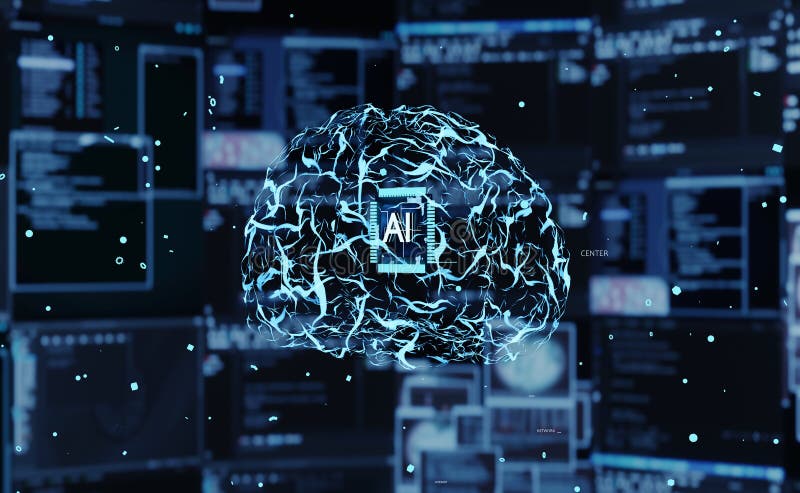 AI System Mimicking Human Brain Stock Illustration - Illustration of visualization, brain: 284300884
