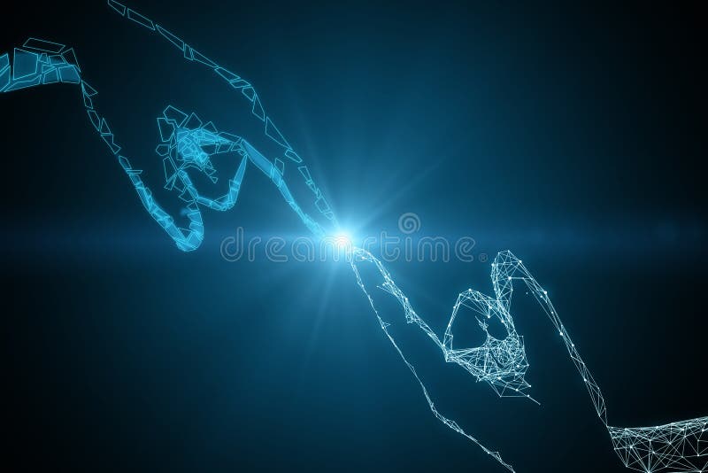 Ai and teamwork concept stock photo. Image of interactive - 146635678