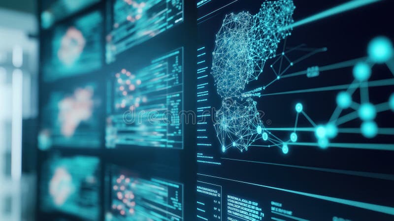 AI Tech Accelerates Drug Development in Lab. Digital Molecule Models ...