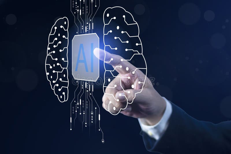 Ai Tech Businessman Finger Pointing Ai Computing With Neural Engine Cpu Artificial