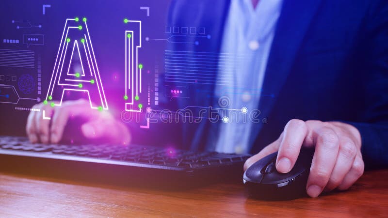 Ai Tech, Businessman Using Virtual Graphic Global Internet Connect Chatgpt Chat with AI ...