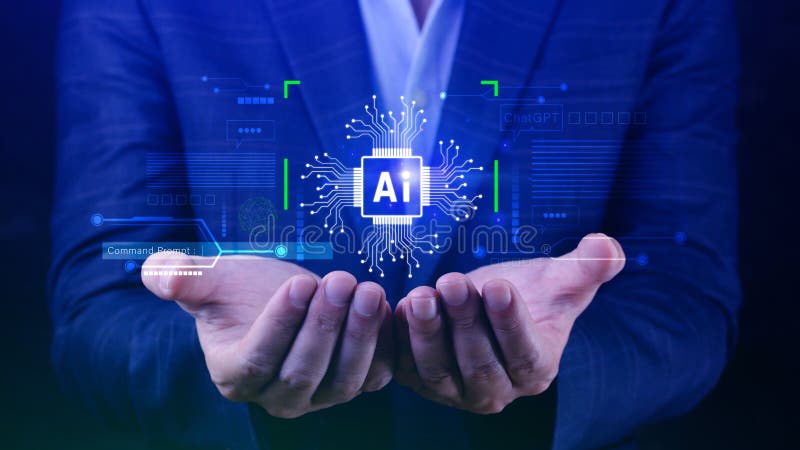 Ai Tech, Businessman Using Virtual Graphic Global Internet Connect ...