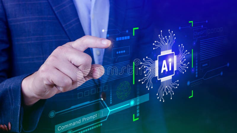 Ai Tech, Businessman Using Virtual Graphic Global Internet Connect ...