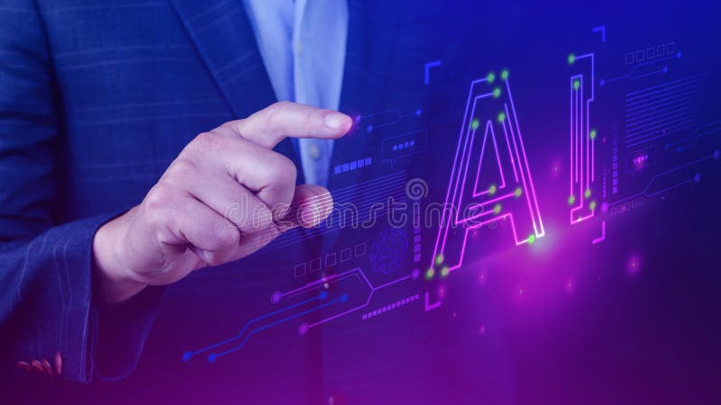 Ai Tech, Businessman Using Virtual Graphic Global Internet Connect ...