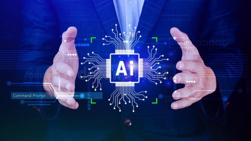 Ai Tech, Businessman Using Virtual Graphic Global Internet Connect ...