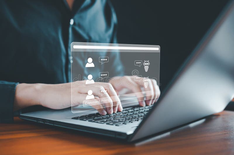 AI Tech. Chat Bot, Chat with Ai. Virtual Graphic of a Chatbot on a ...