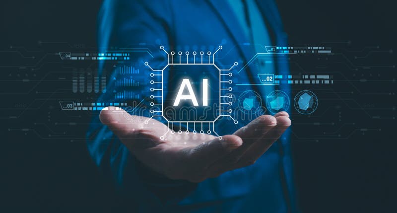 AI Tech, AI Generation, Businessman Show Virtual Graphic Global ...