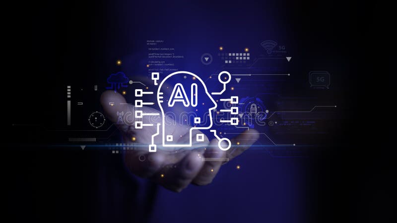 Ai Technology Analysis, Hand Point To AI Icon Network. AI Technology ...