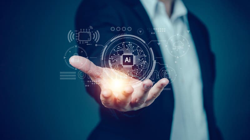 Businessman with Smart Artificial Intelligence AI Technology Stock ...