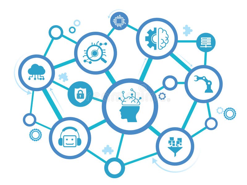 Ai Technology, Artificial Intelligence. Artificial Intelligence Icon Set Stock Vector ...