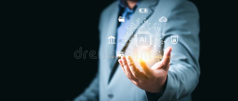 Ai Technology, Artificial Intelligence. Man Using Technology Smart ...