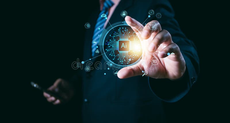 Ai Technology, Artificial Intelligence. Man Using Technology Smart Robot AI, Artificial ...