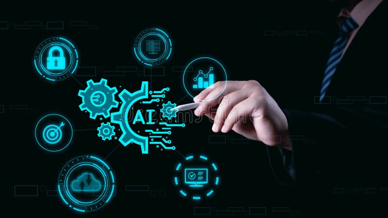 Ai Technology, Artificial Intelligence. Man Using Technology Smart ...