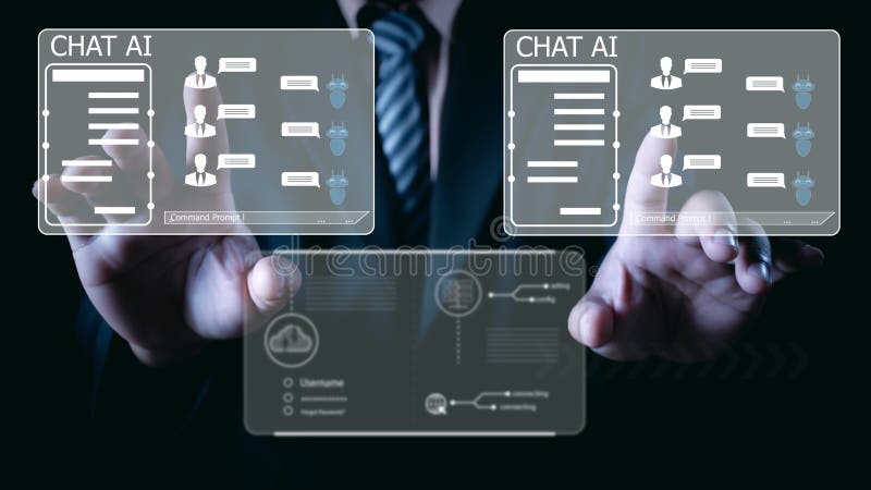 Ai Technology, Artificial Intelligence. Man Using Technology Smart ...