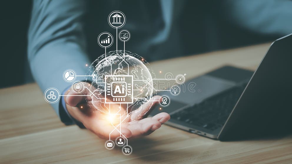 Ai Technology, Artificial Intelligence. Man Using Technology Smart Robot AI, Artificial ...