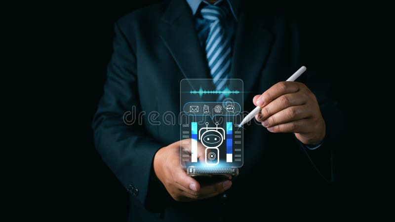 Ai Technology, Artificial Intelligence. Man Using Technology Smart ...