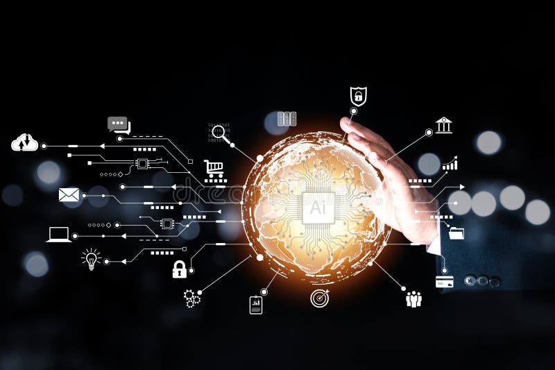 Ai Technology, Artificial Intelligence. Man Using Technology Smart ...