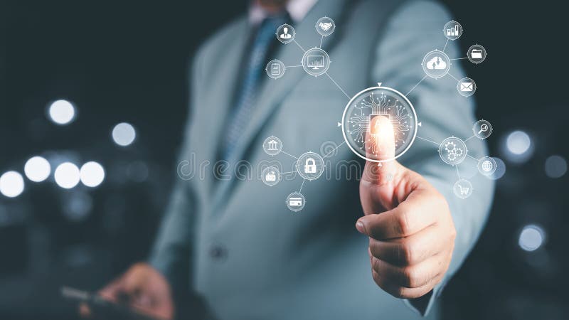 Ai Technology, Artificial Intelligence. Man Using Technology Smart ...