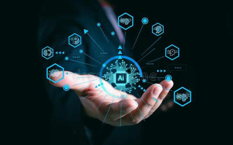 Ai Technology, Artificial Intelligence. Man Using Technology Smart ...