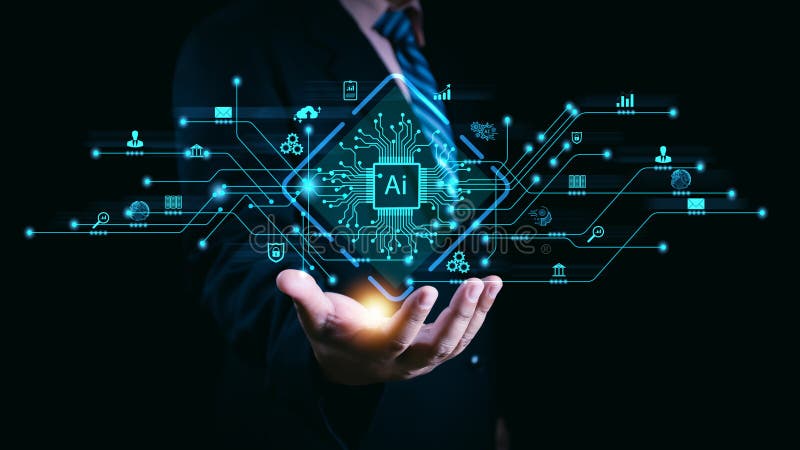 Ai Technology, Artificial Intelligence. Man Using Technology Smart ...